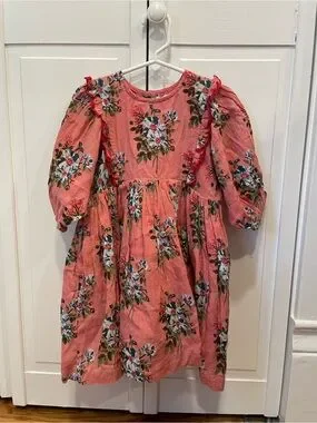 Pink Chicken | Dresses | Pink Chicken Girls Coral Floral Puffsleeve ...
